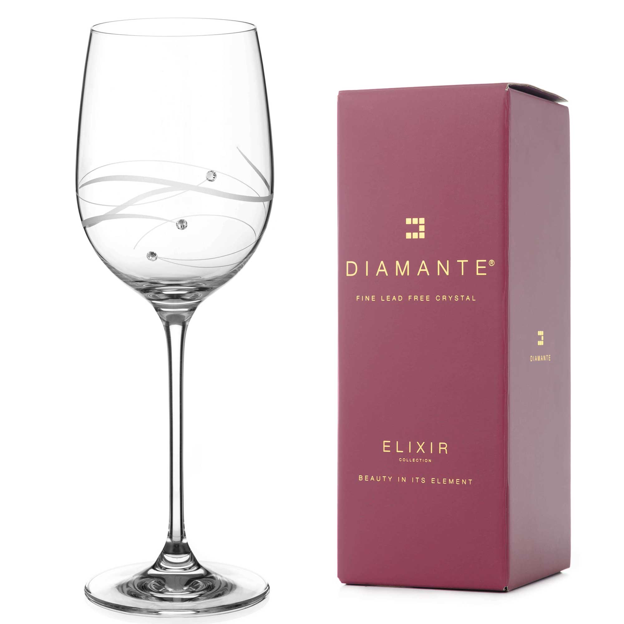 Moda Spiral Red Wine Glasses - Single Glass | Diamante Home